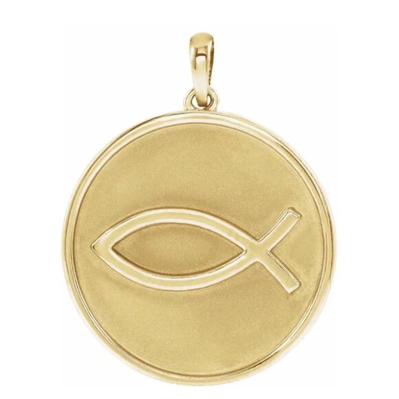 Yofi | Jewelry | 4k Yellow Gold Ichthus Fish Christian Pendant Last 1 ...
